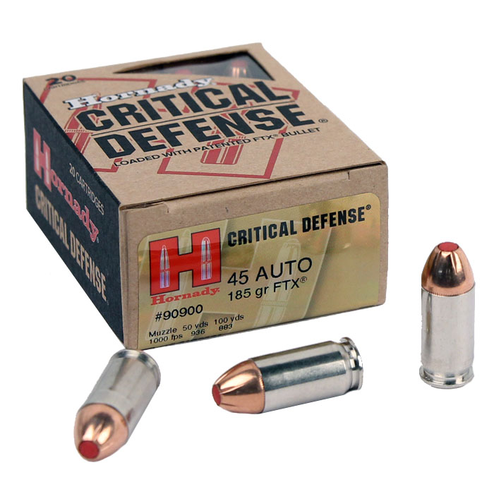 Hornady .45ACP 185 GR. FTX Critical Defense - 20RD - Top Gun Supply Hornady .45ACP 185 GR. FTX Critical Defense - 20RD - Top Gun Supply