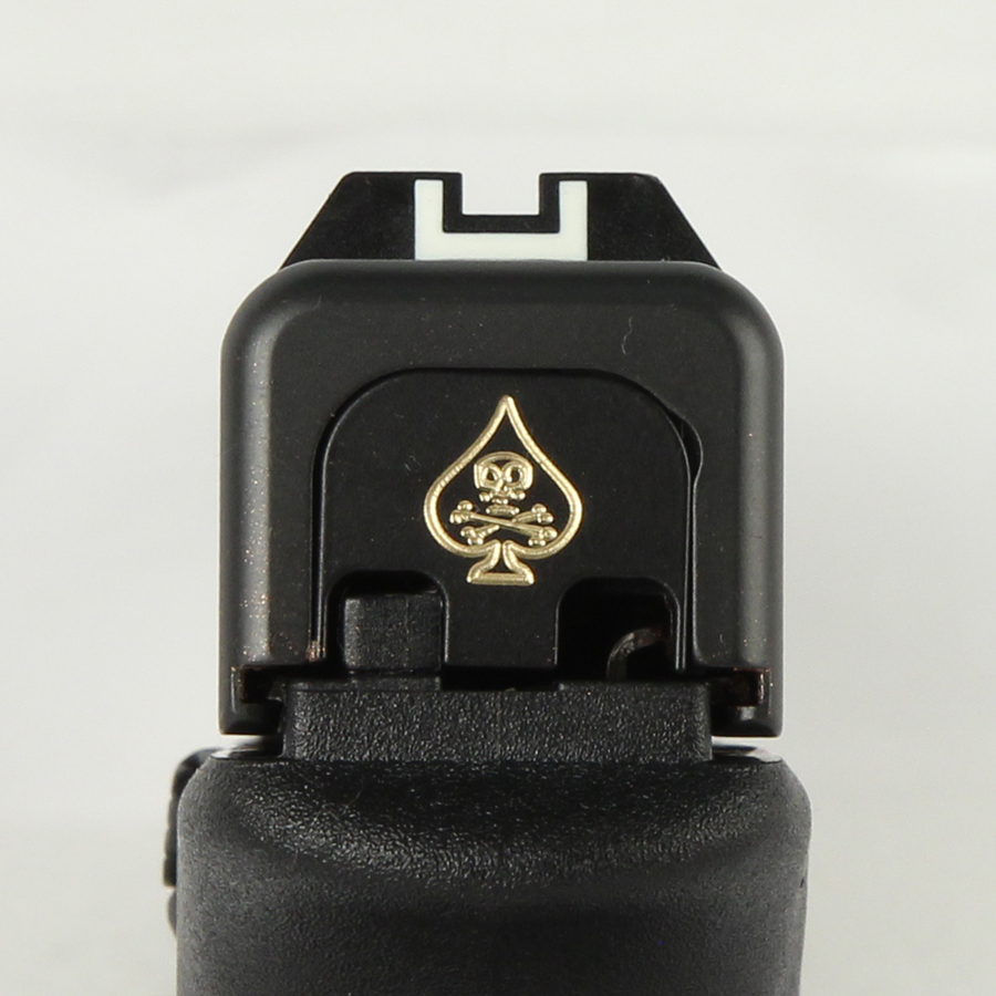 Milspin Custom Back Plate - Death Card - Standard Glock - Brass - Top ...