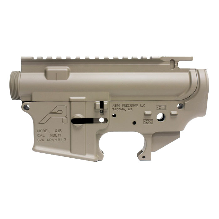 Aero Precision AR15 Stripped Upper/Lower Receiver Set - FDE - Top Gun Supply