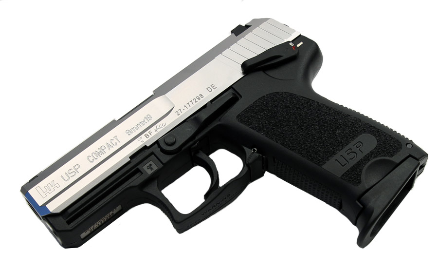 H&K USP Compact 9mm, DA/SA, Standard Sights - Two-Tone - Top Gun Supply